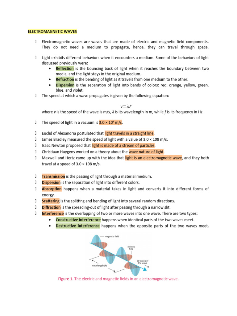Science Notes (Electromagnetic Waves) | PDF | Teaching Methods ...