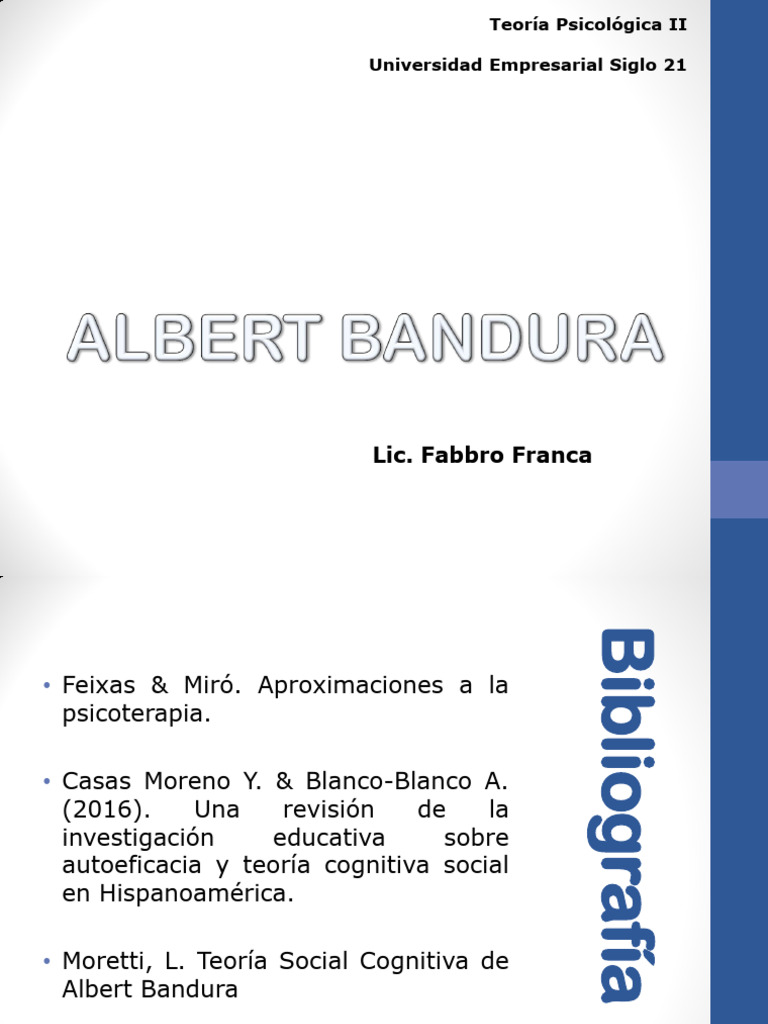 CLASE BANDURA | PDF | Aprendizaje | Autoeficacia