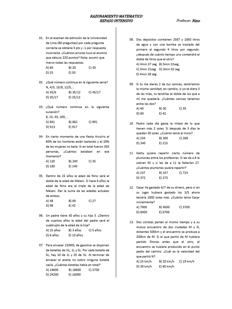 RM Repaso Intensivo ULIMA | PDF