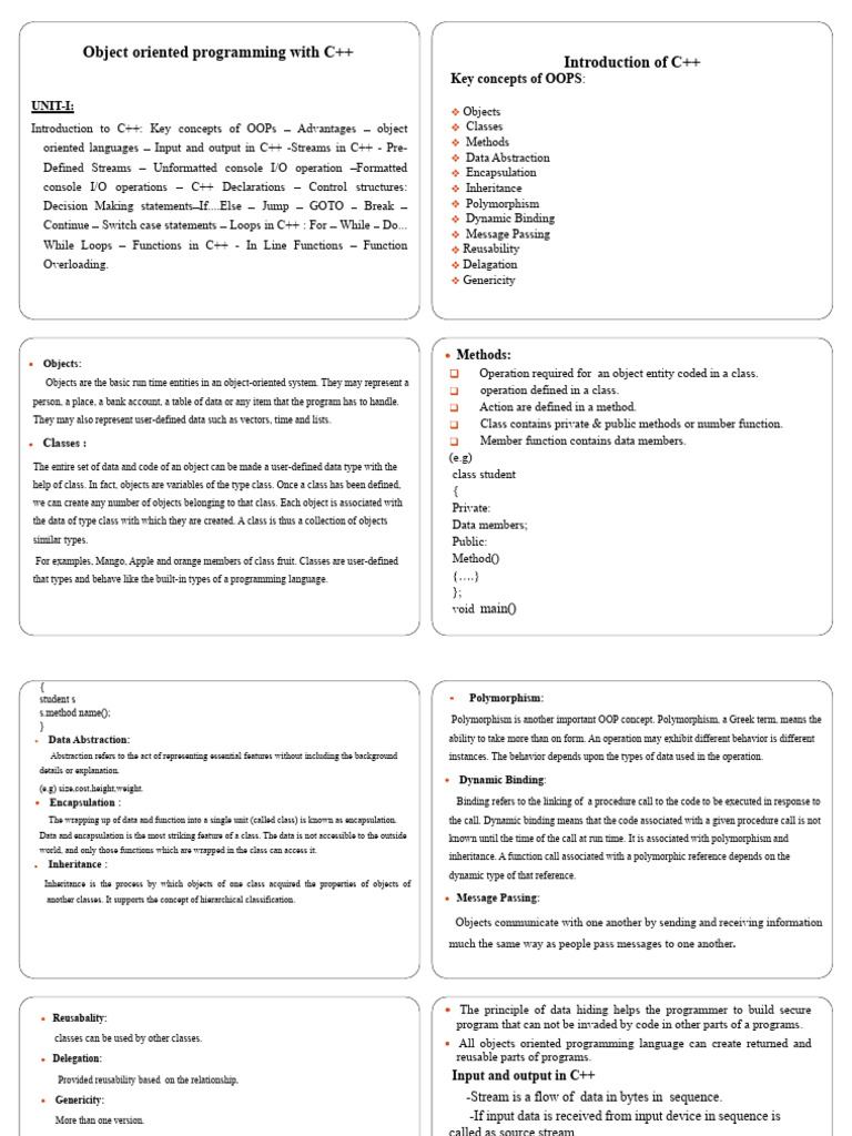Final Notes | PDF | Object Oriented Programming | Class (Computer ... Final Notes | PDF | Object Oriented Programming | Class (Computer ...