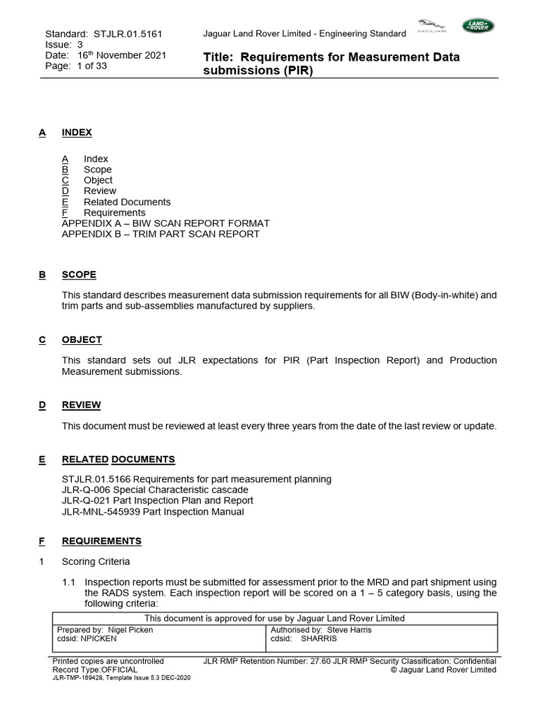STJLR.01.5161 Requirements For Measurement Data Submissions (PIR) Ver ...