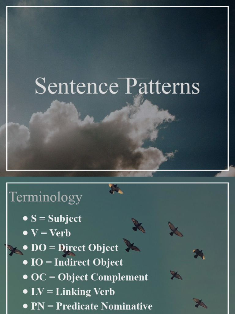 Sentence Pattern Power Point | PDF | Verb | Predicate (Grammar)