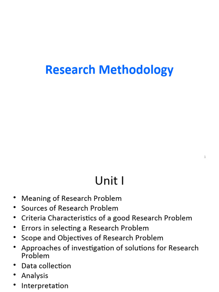 RM Unit 1 - (Ajs) | PDF | Quantitative Research | Methodology