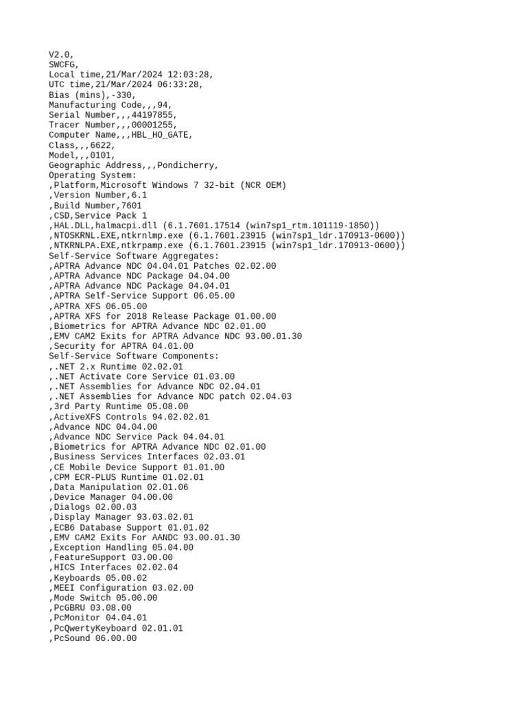 Machine Config | PDF