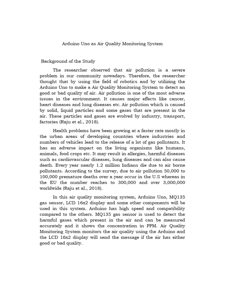 Arduino Uno As Air Quality Monitoring System Pdf