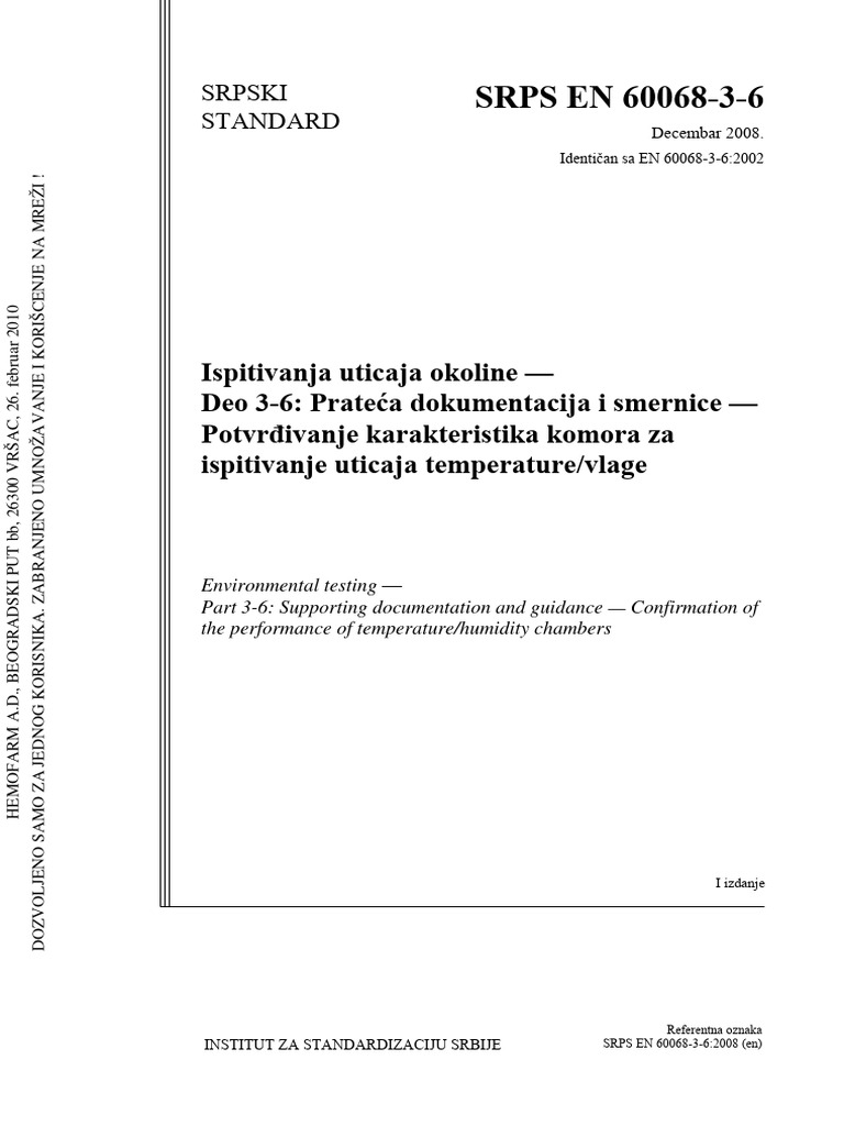 SRPS EN 60068-3-6 | PDF