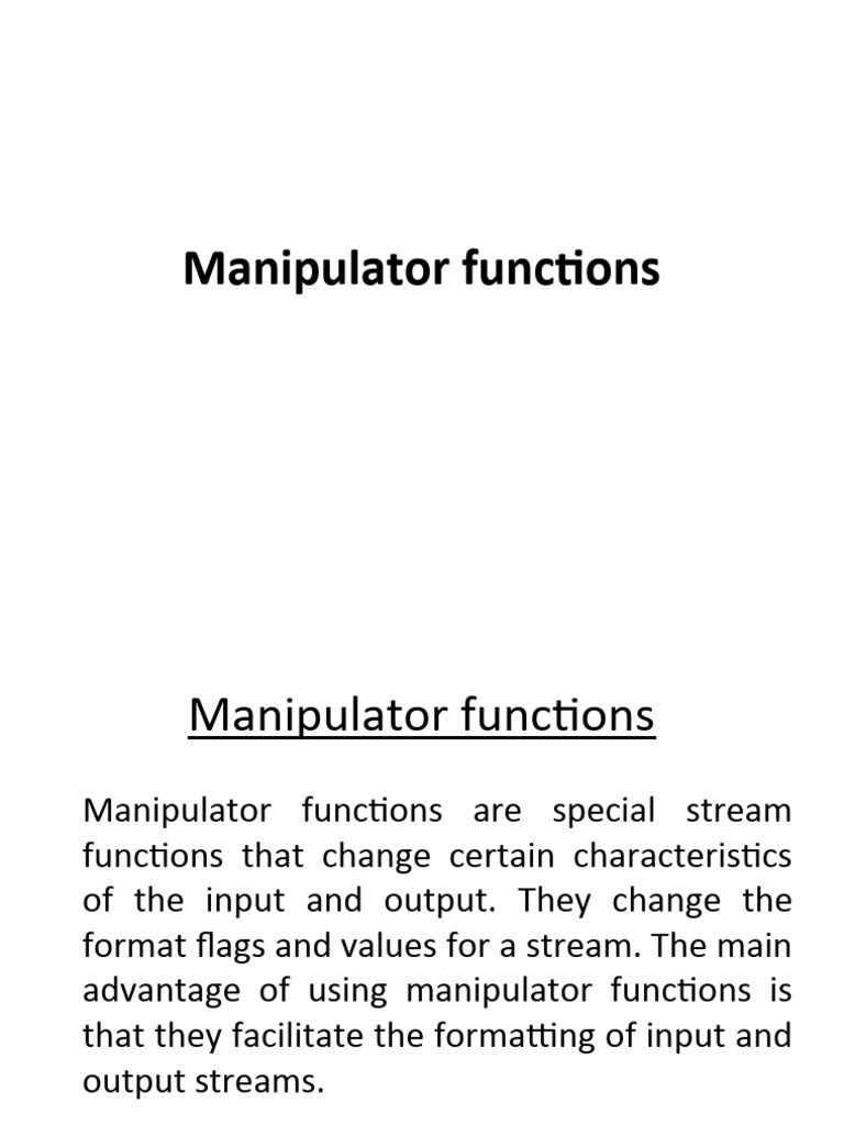 Manipulators | PDF | Computer Science | Computing Manipulators | PDF | Computer Science | Computing