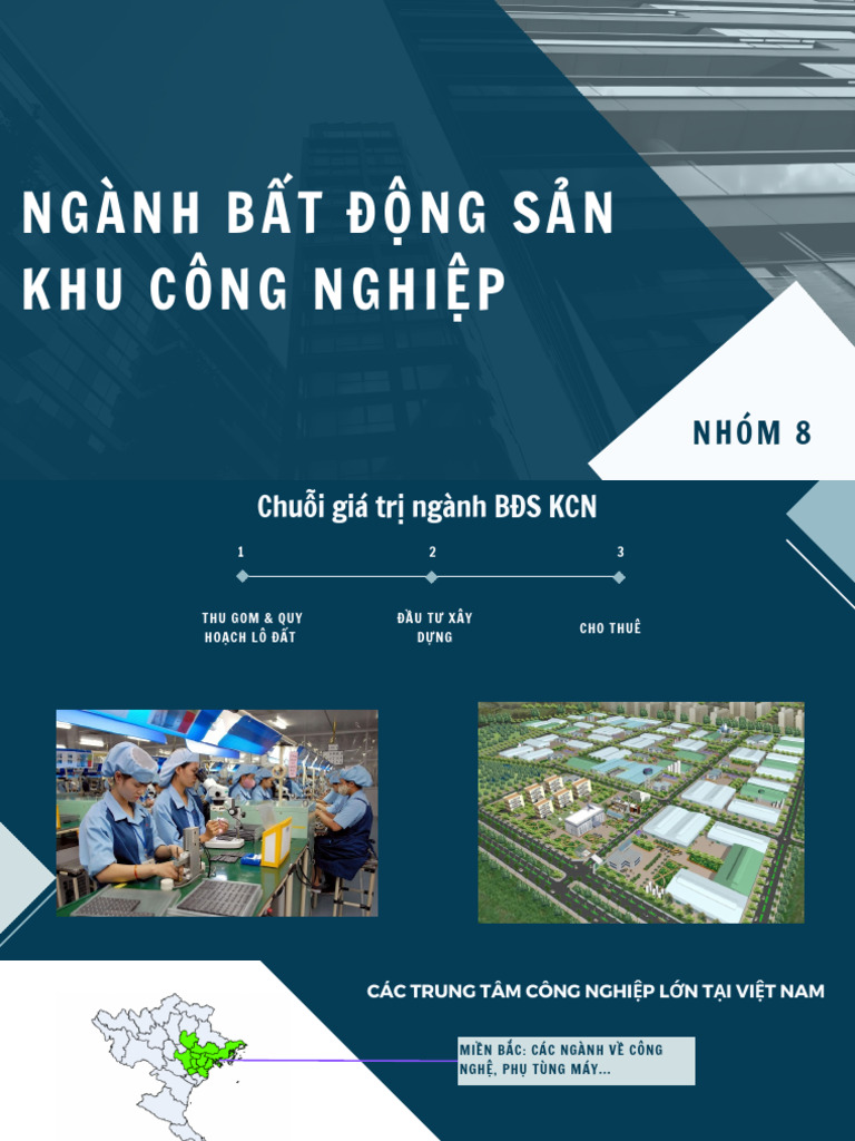 THUYẾT TRÌNH NGÀNH BĐS KCN - NHÓM 8 | PDF