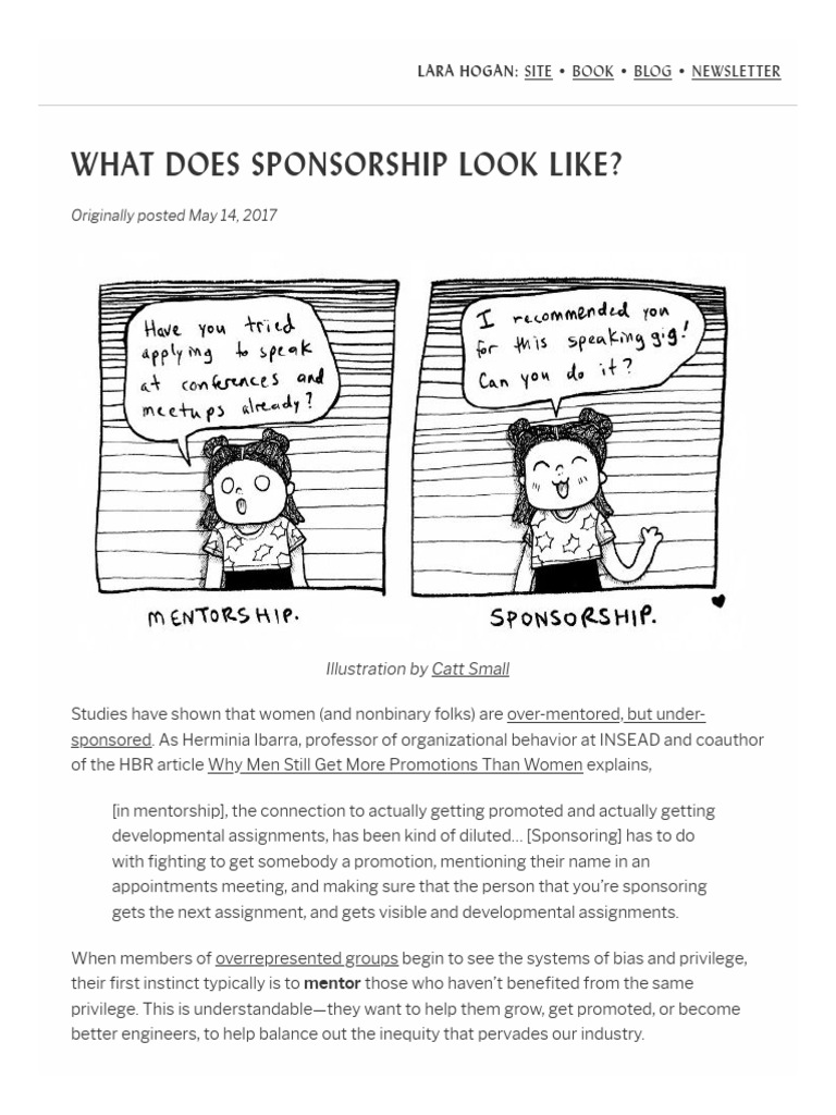 What Does Sponsorship Look Like - Lara Hogan | PDF | Mentorship ...