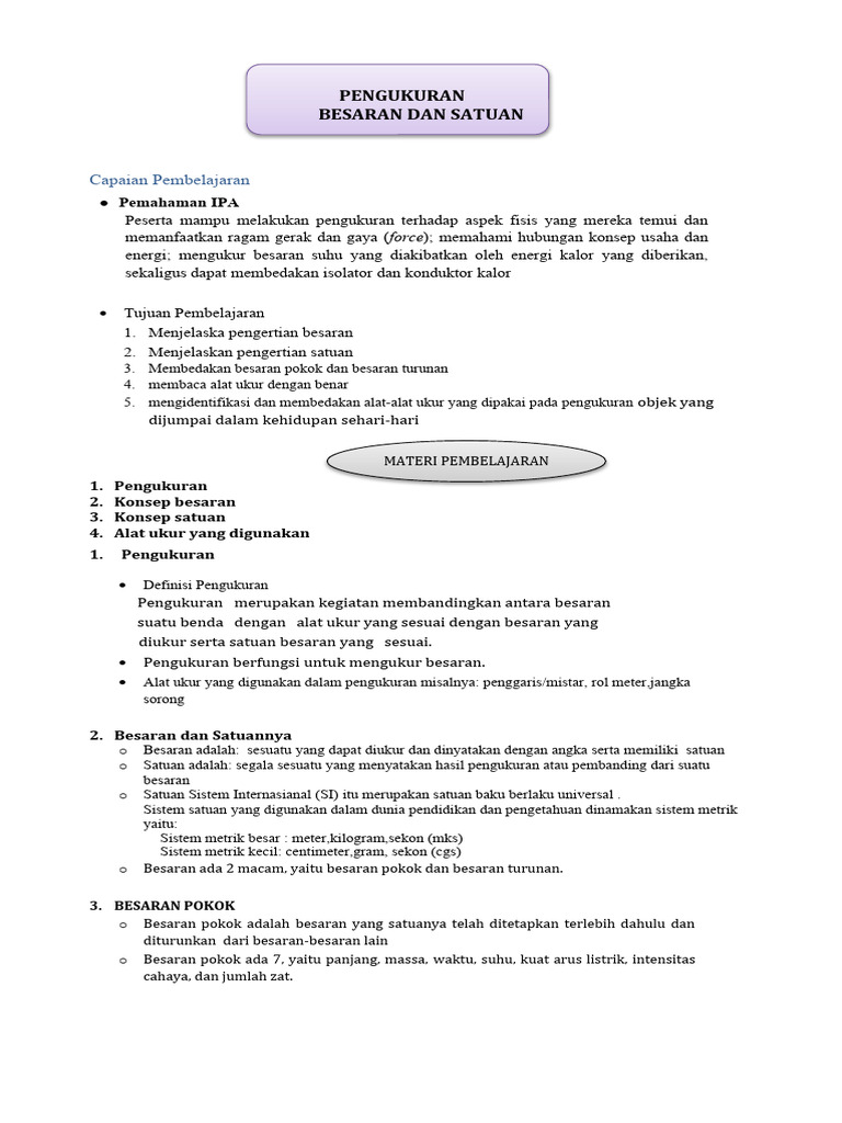 BHN Ajar Pengukuran | PDF | Metode & Bahan Ajar | Sains & Matematika