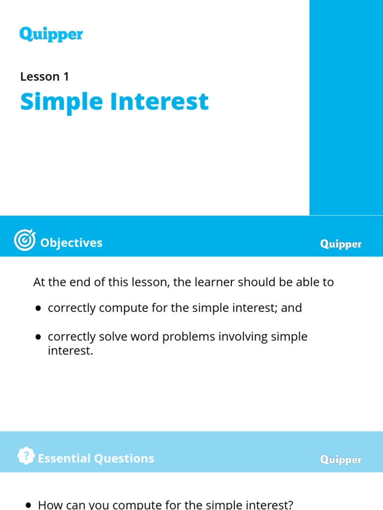 Simple Interest | PDF | Interest | Debt