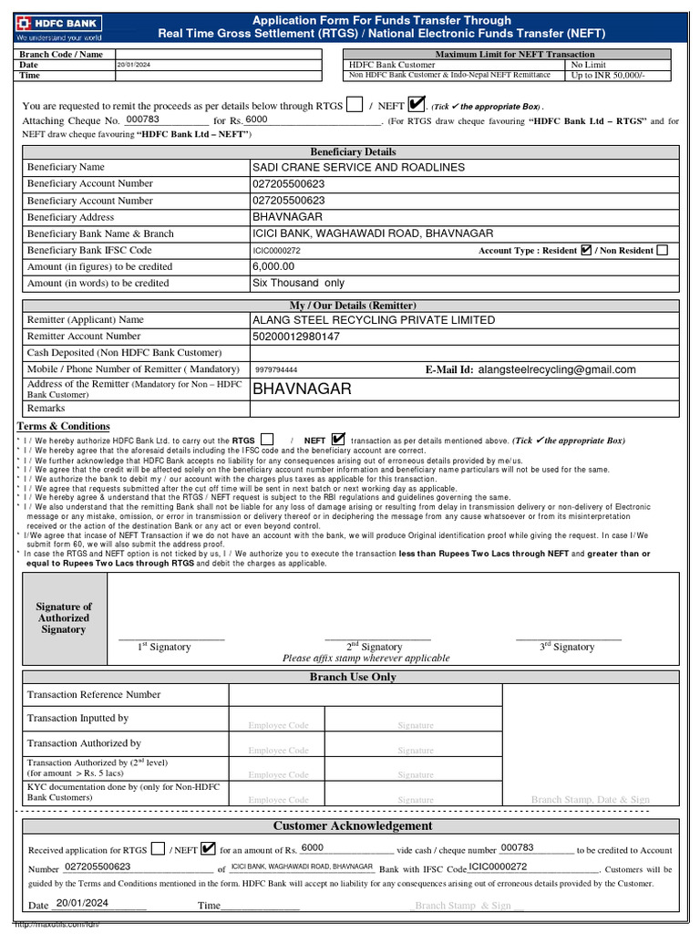 HDFC Rtgs | PDF | Banking Technology | Payments