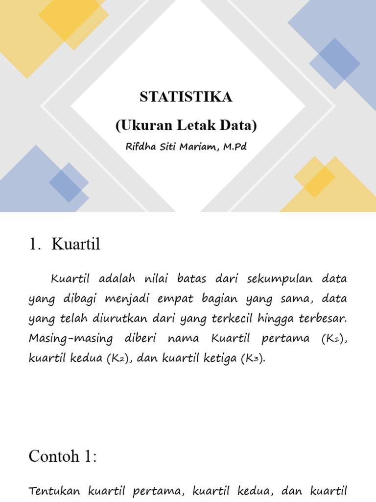 Statistika (Ukuran Letak Data) | PDF