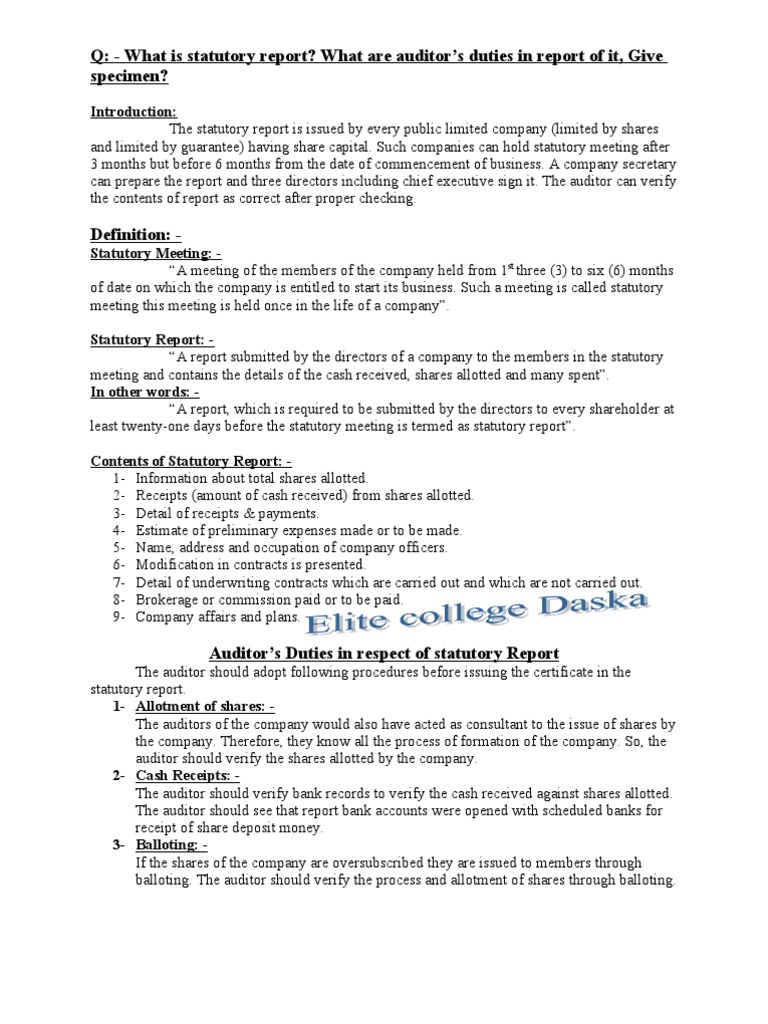 Statutory Report | Expense (172 views)