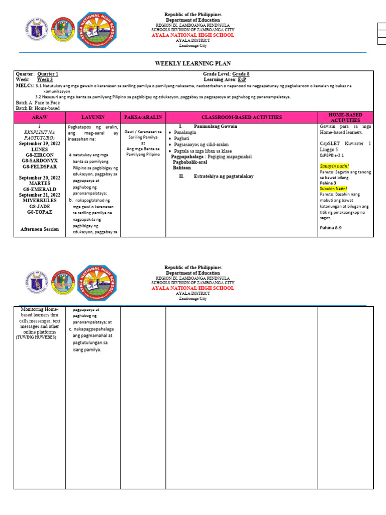 Esp 8 WLP W5 W6 | PDF