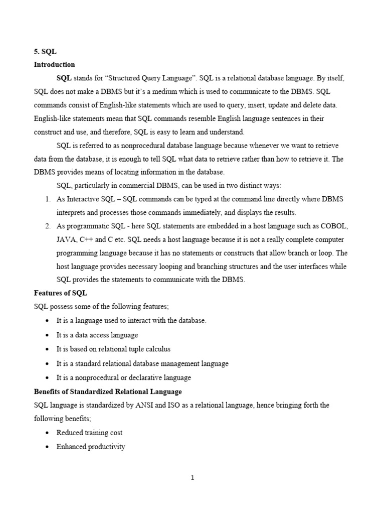Structured Query Language | PDF | Databases | Sql Structured Query Language | PDF | Databases | Sql