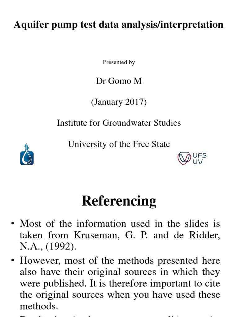2-Aquifer Pump Test Data Interpretation and Analysis | PDF | Aquifer ...