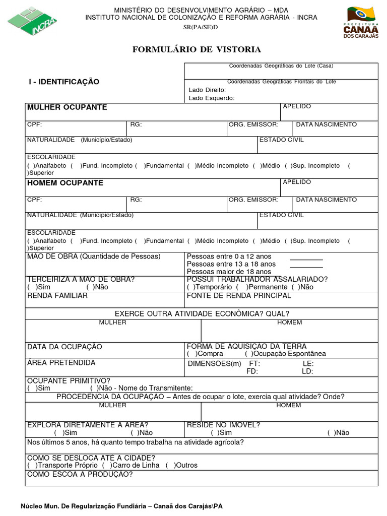 Formulário de Vistorias Nmrf | PDF | Brasil