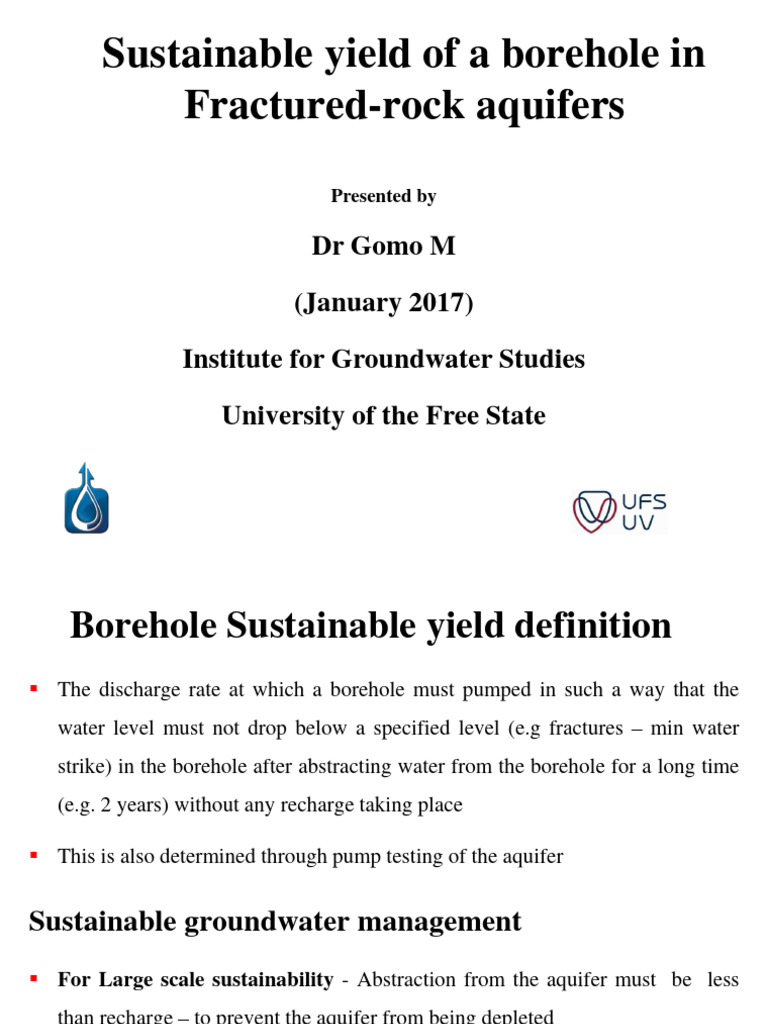 Borehole Sustainable Yield - FC Method | PDF | Aquifer | Groundwater