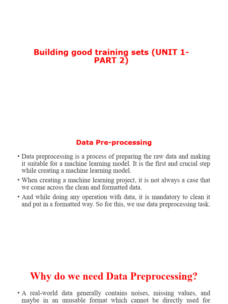 Data Preprocessing for Machine Learning | PDF | Machine Learning ...
