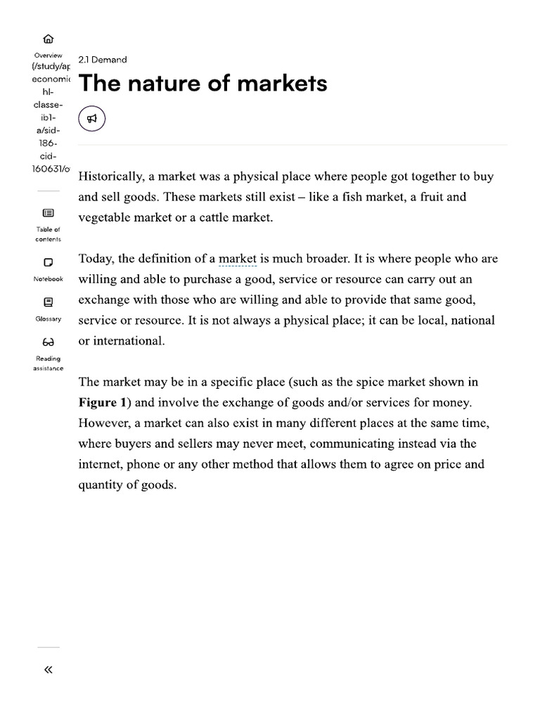 2.1.1 The Nature of Markets | PDF
