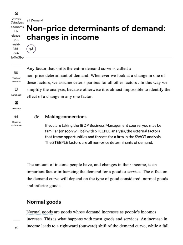 2.1.5 Non-Price Determinants of Demand Changes in Income | PDF
