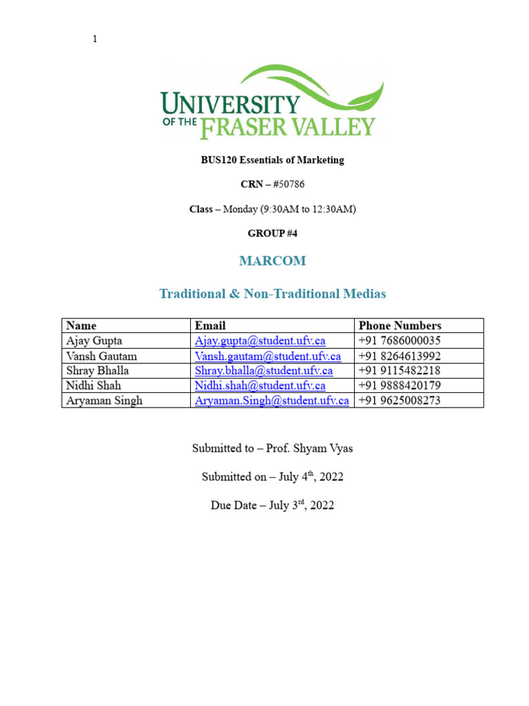 BUS120 Essentials of Marketing - Assignment #4 - Group #4 | PDF | The Walt Disney Company ...