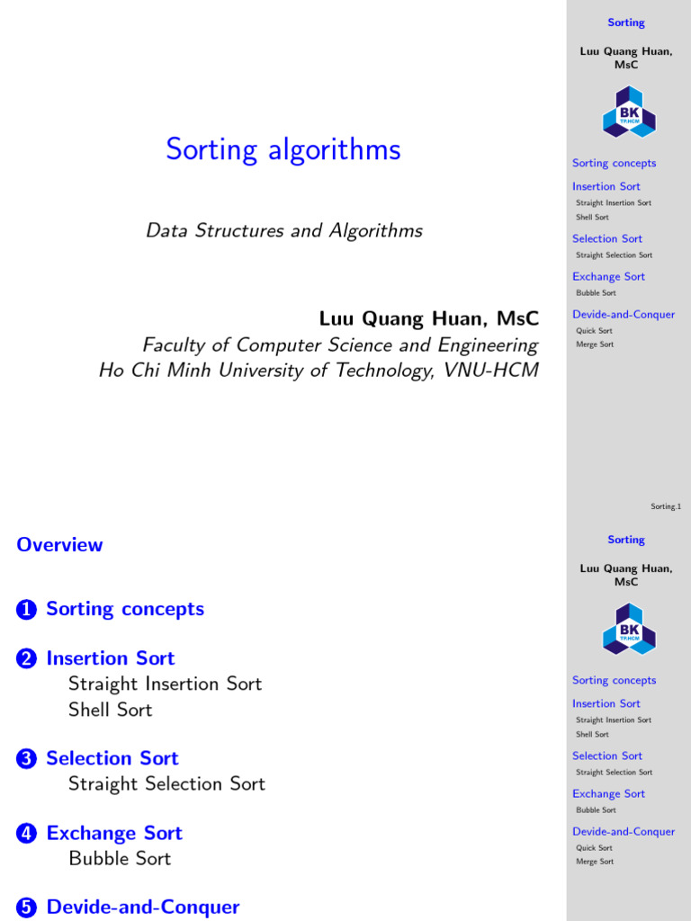 201 DSA Chapter 4 Sorting | PDF | Algorithms | Algorithms And Data ...