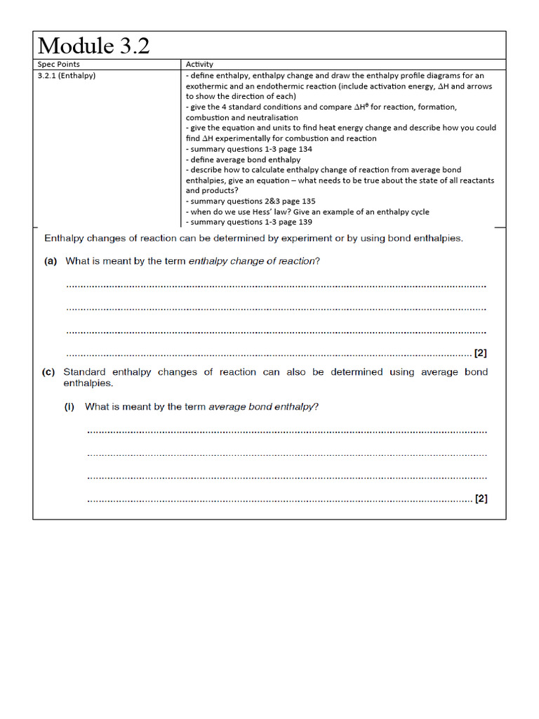 Module_3.2_Revision_PPQs | PDF | Chemical Equilibrium | Chemical Reactions