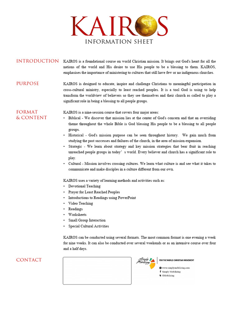 KAIROS Information Sheet | PDF