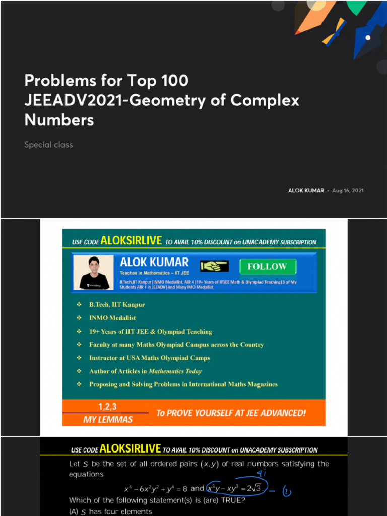 Advanced Problems by Alok Sir - 2021 | PDF