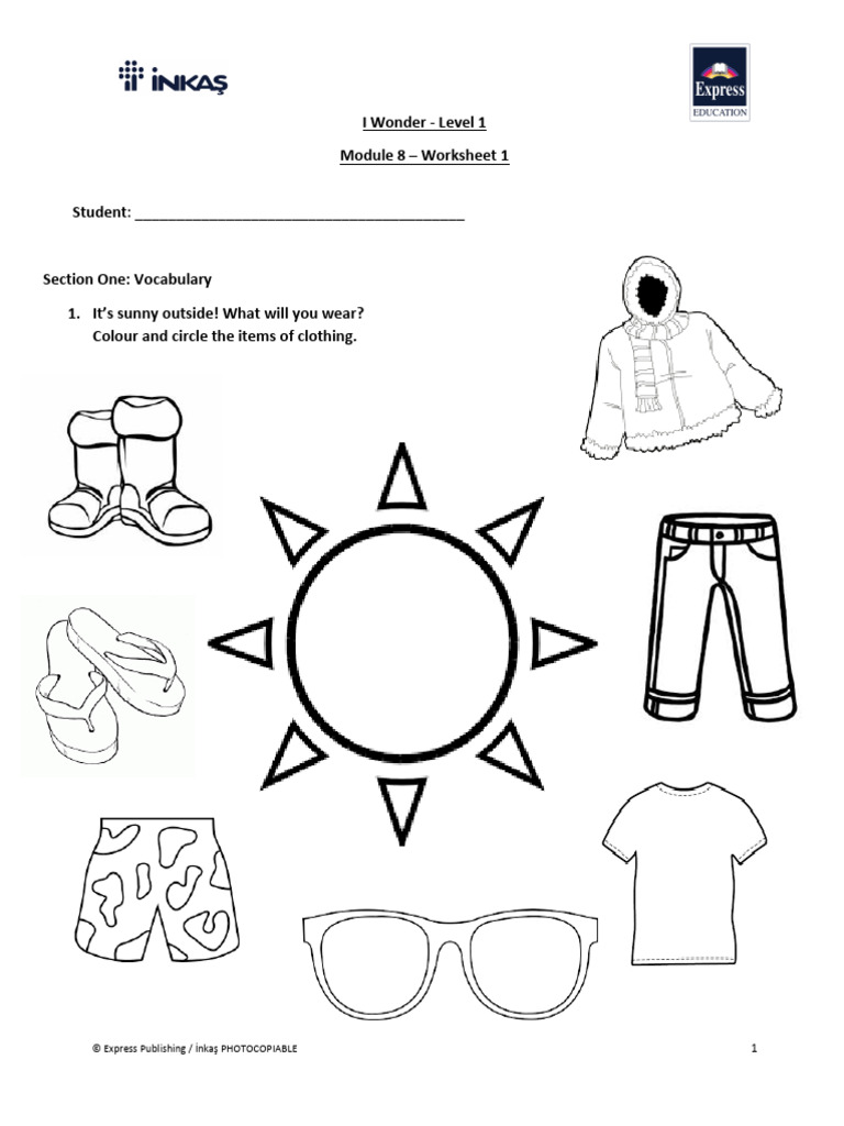 Weather and Clothes Worksheet for Kids | PDF | Science & Mathematics ...
