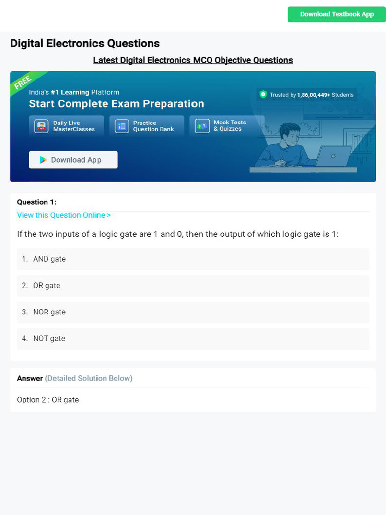 Digital-Electronics MCQ | PDF