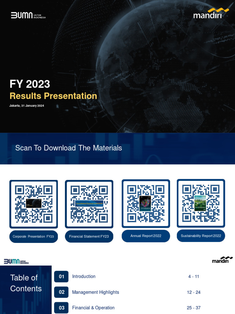 BMRI 2023 Q4 Presentation | PDF | Banks | Loans
