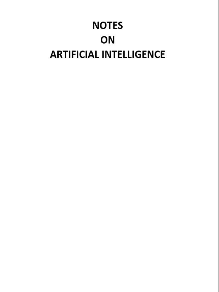 (Artificial Intelligence Notes | PDF | Art | Computers