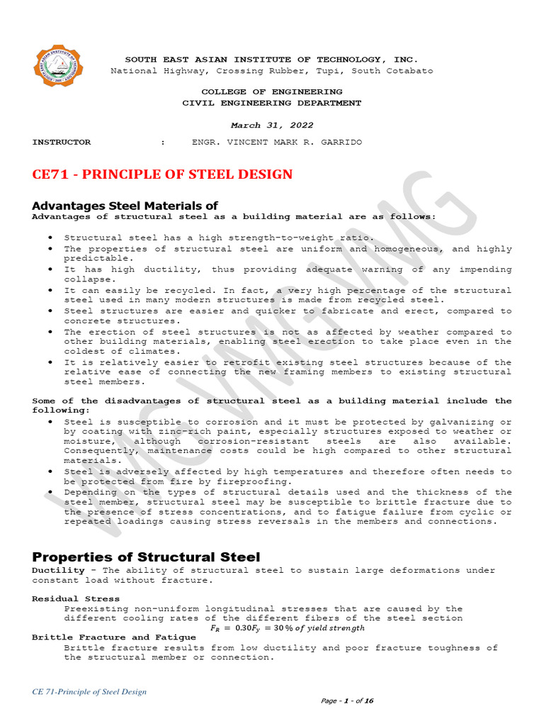 CE71 Module 1 2ND SEM 2022 | PDF