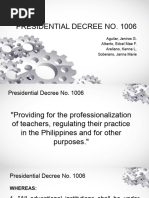 P.D 1006 (Professionalizing Teaching) | PDF | Teachers | Academic Degree