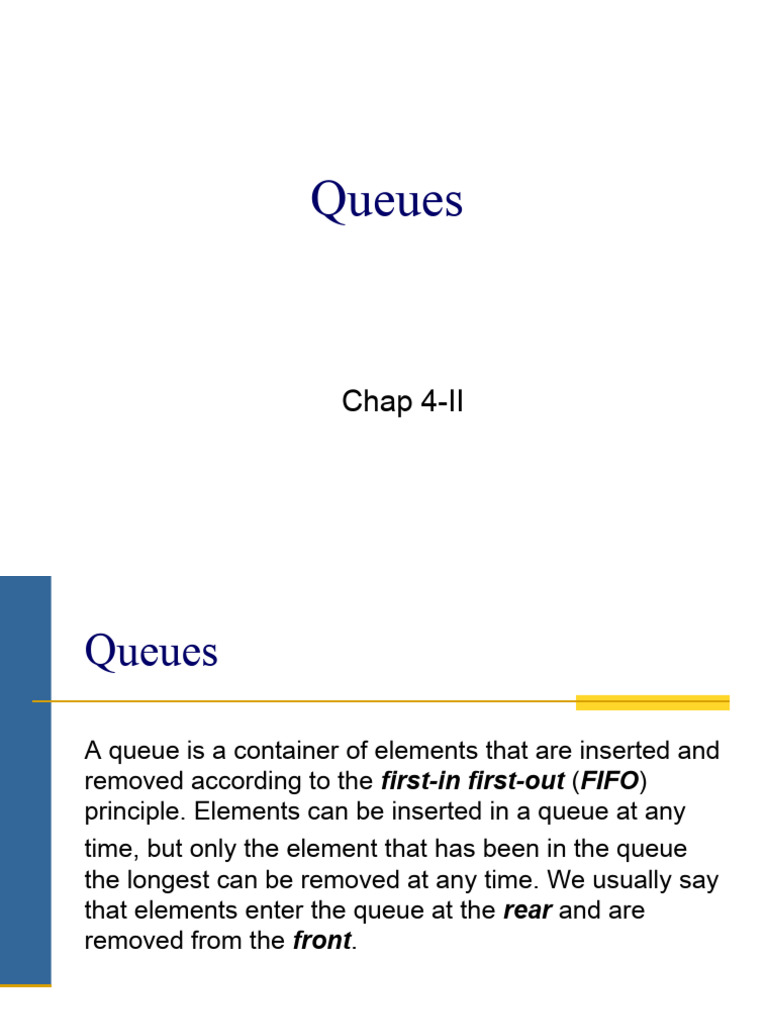 chapt 4_II | PDF | Queue (Abstract Data Type) | Computer Programming
