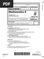 Edexcel GCSE Maths Higher Formula Sheet | PDF