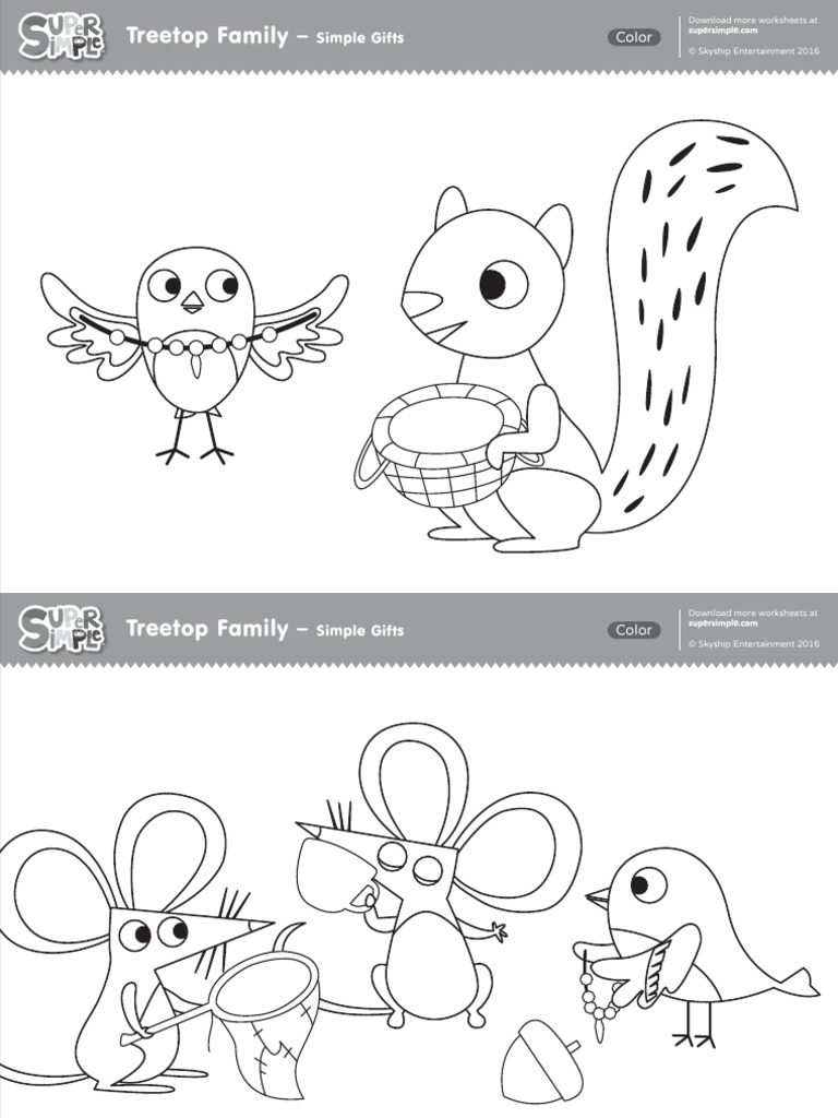Treetop Family Coloring Pages Simplegifts | PDF