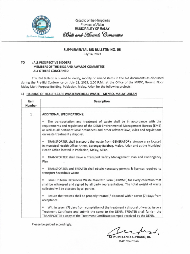 Bid Supplement | PDF