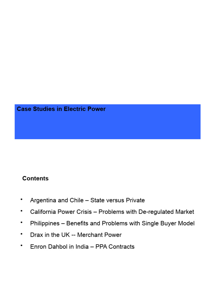 Case Studies Electric Power | PDF | Hedge (Finance) | Deregulation