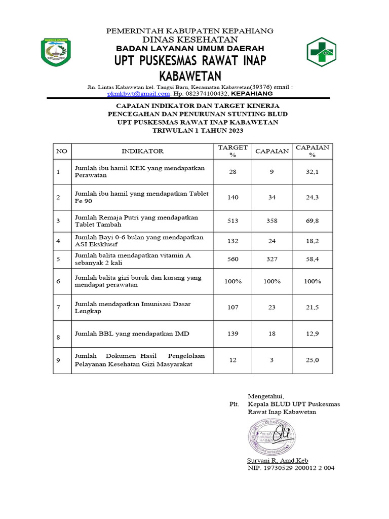 Capaian Indikator Gizi New | PDF