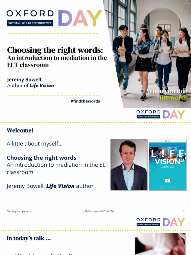 VN_OxfordDay_Choosing_the_right_words | PDF | Cognitive Science | Behavior Modification