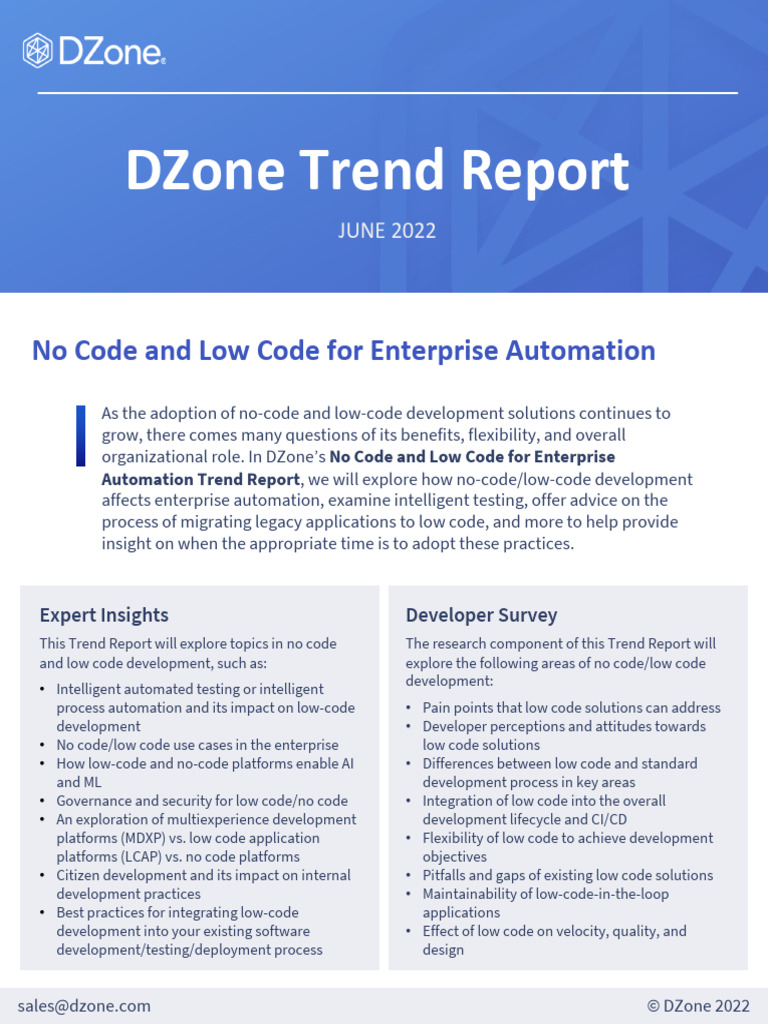 Dzone Trendreport Lowcode Sellsheet | PDF