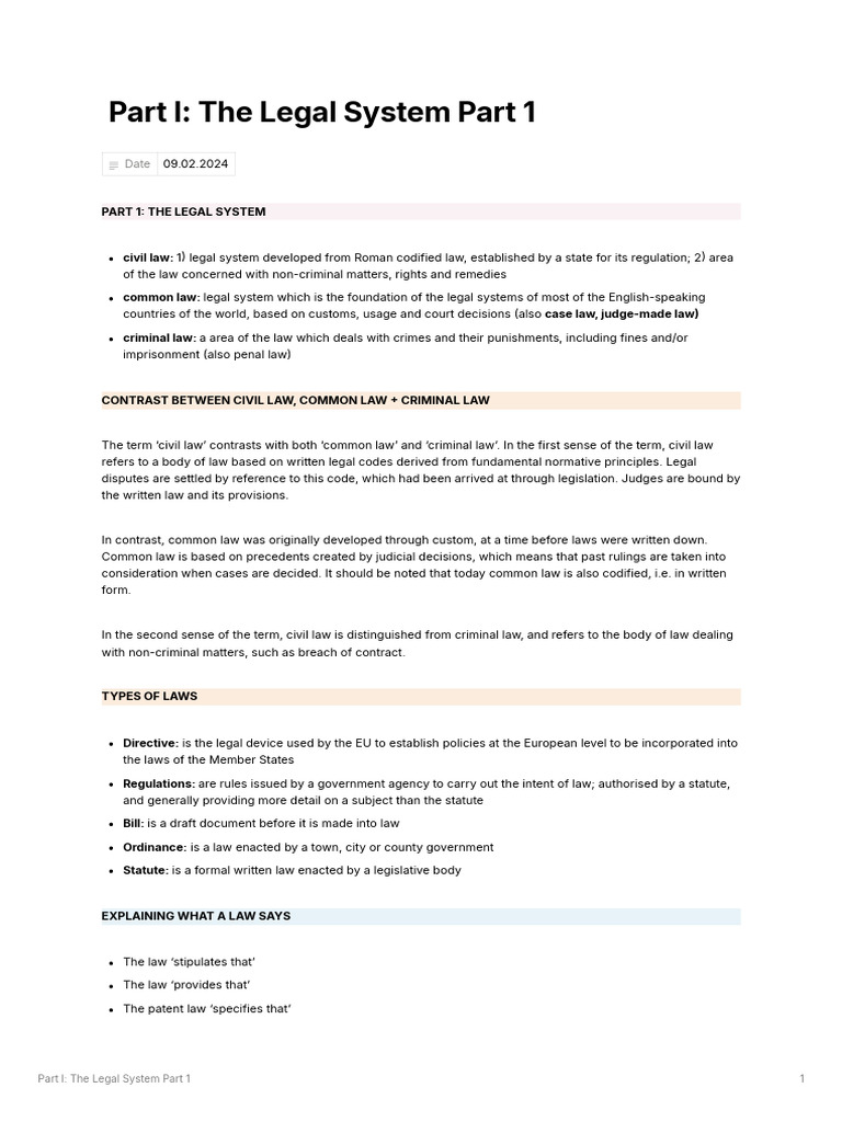 Part L: The Legal System | PDF | Common Law | Lawsuit