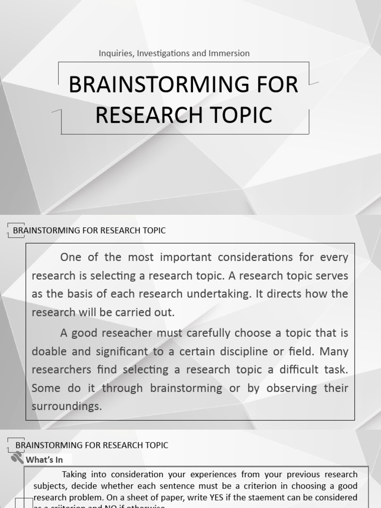 Brainstorming Pdf Curiosity Cognition