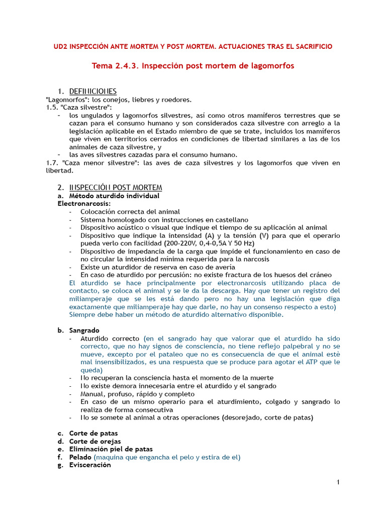UD 2 Tema 2.4.3 Higiene 2 Ucv | PDF | Caza | Carne