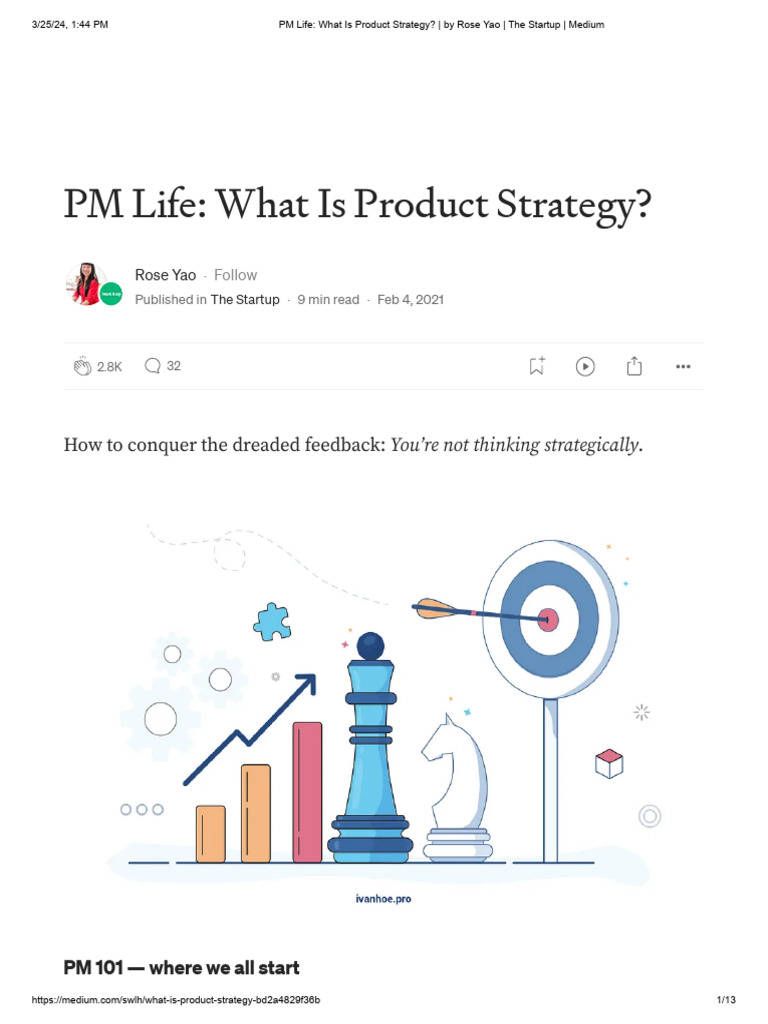PM Life - What Is Product Strategy - by Rose Yao - The Startup - Medium ...