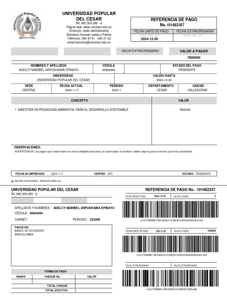 Matricula Upc | PDF | Bancario | Bancos